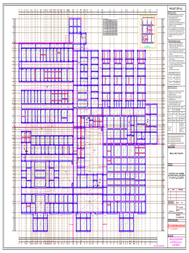 150 TO 200 BEDED - GROUND FLOOR ROOF BEAM SHUTTERING PLAN, SLAB & BEAM ...