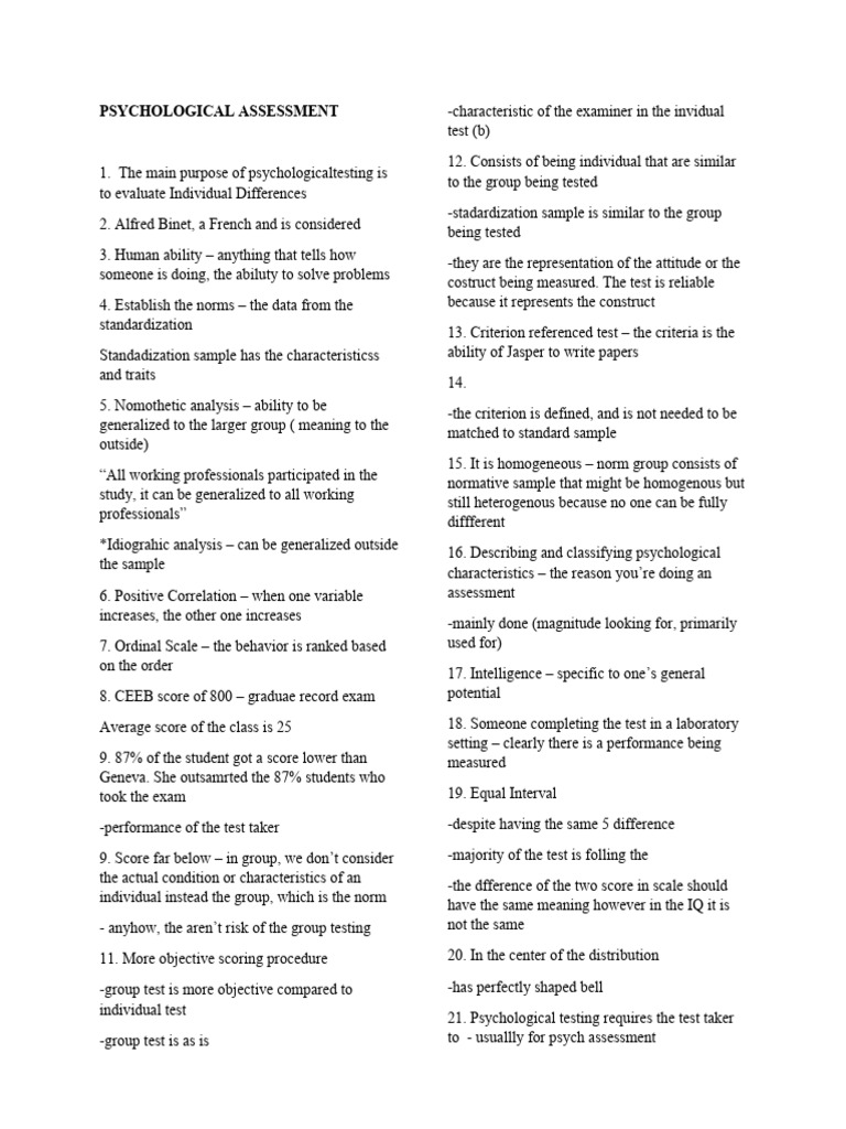 Understanding Psychological Assessment | PDF | Psychological Testing ...