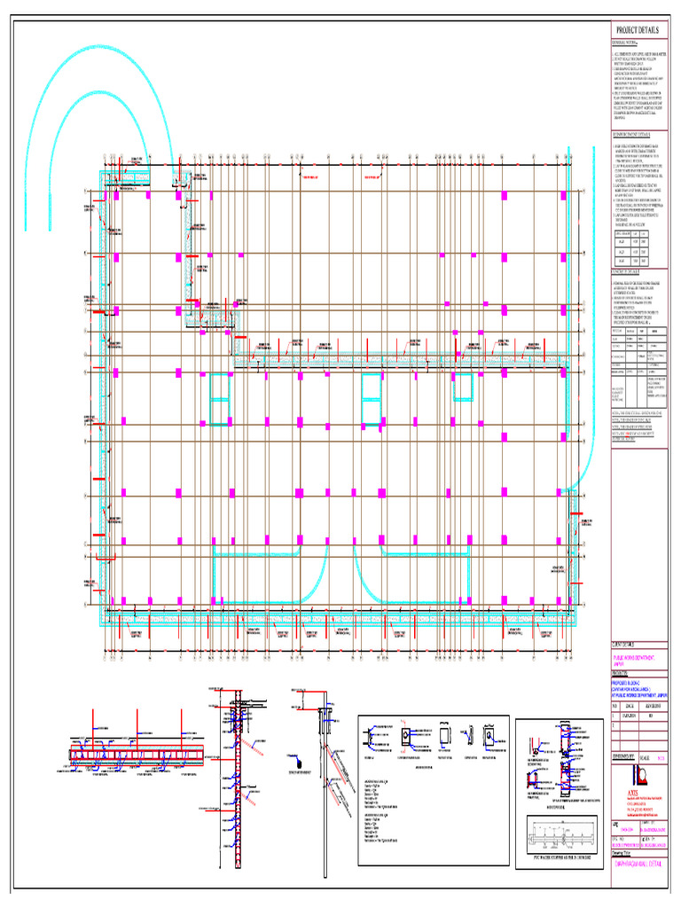 PWD - COLUMN & FOOTING LAYOUT PLAN & DETAIL SINGLE ANCHOR 600MM THK ...