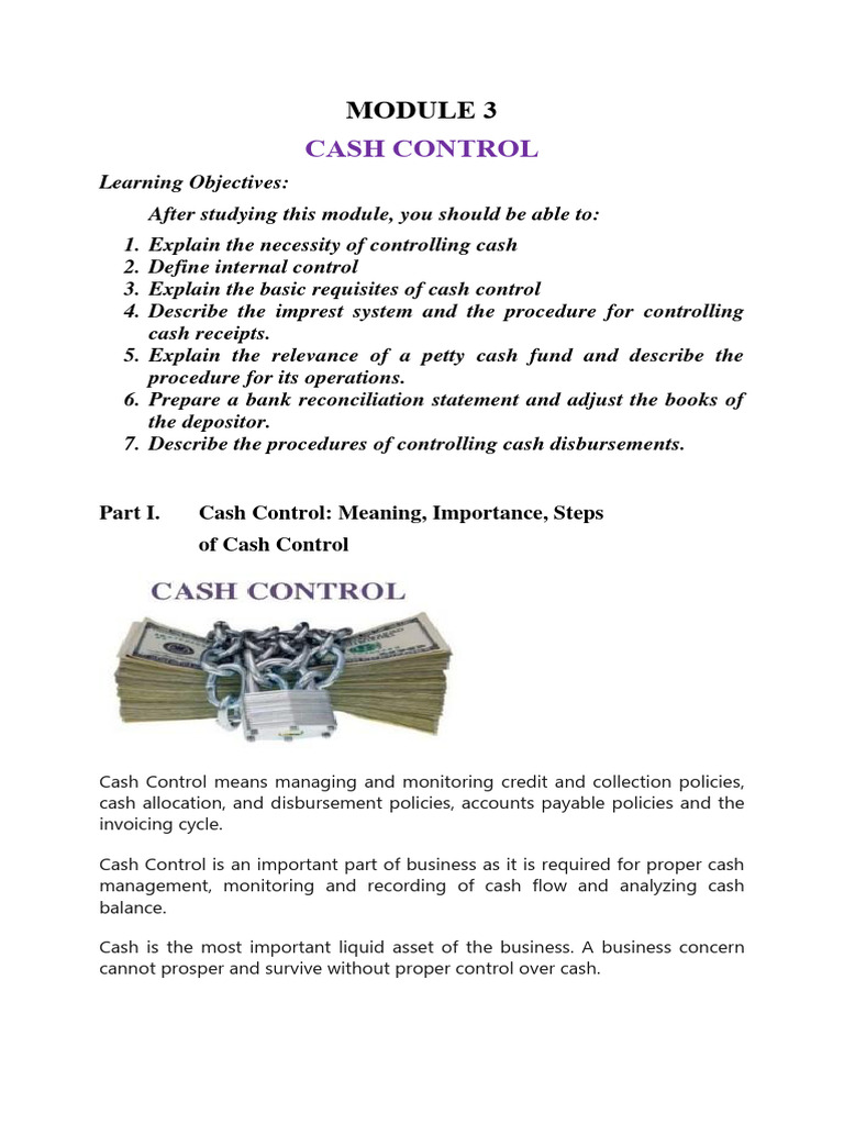 MODULE-3-CASH-CONTROL | PDF | Certificate Of Deposit | Cash