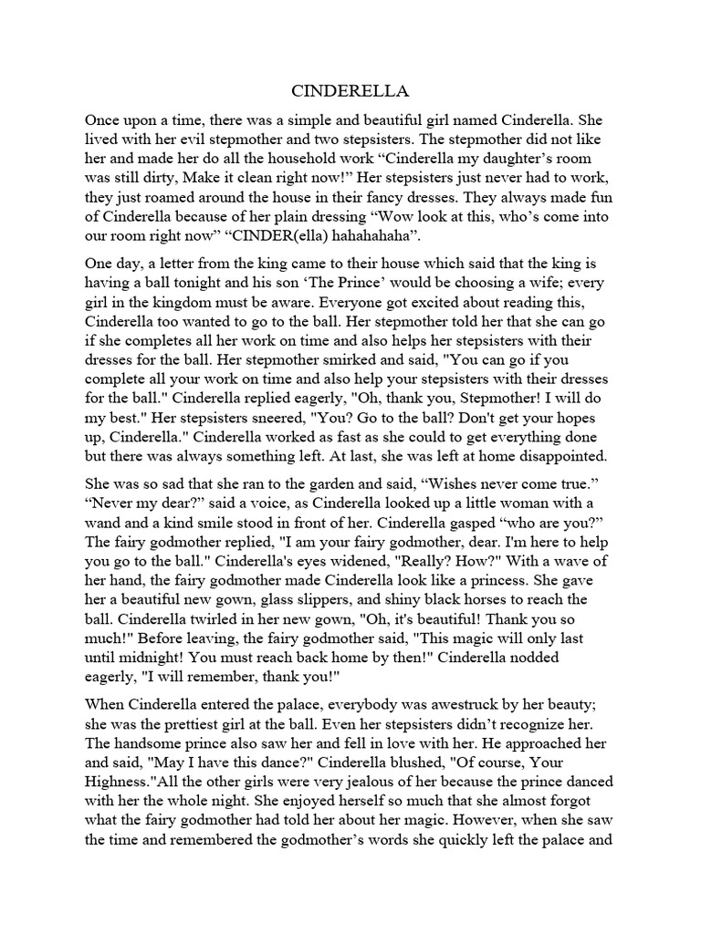 Cinderella's Magical Transformation | PDF | Cinderella | European Fairy ...