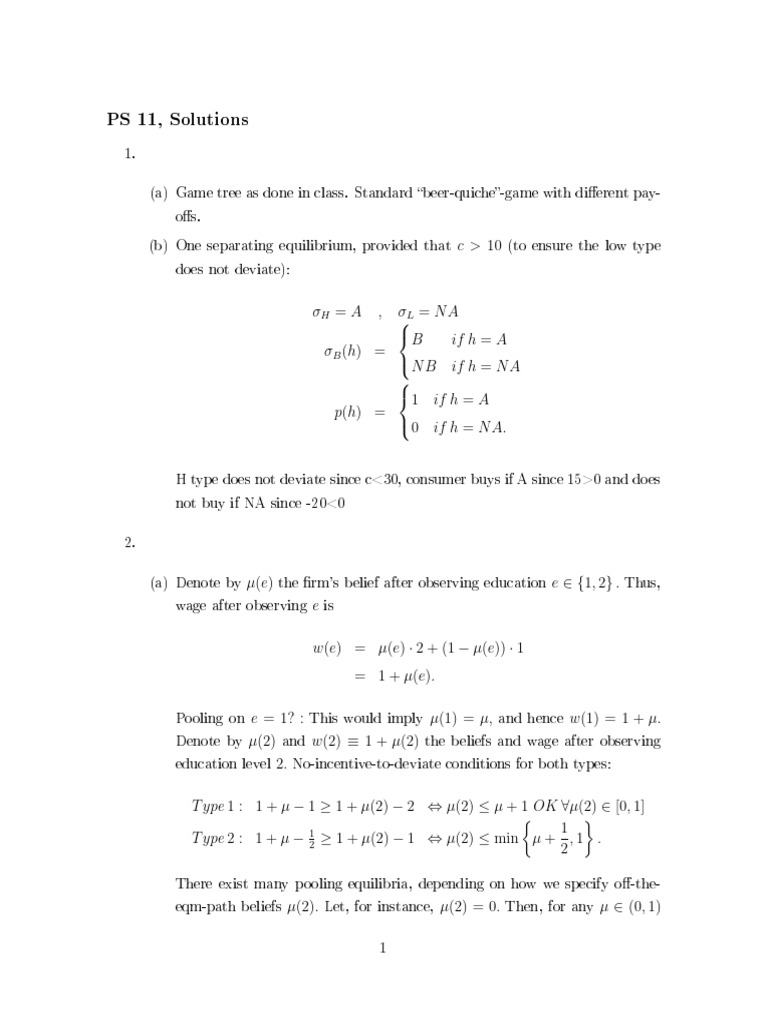AdvMicro - PS11 Solutions | PDF | Gaming | Statistical Theory