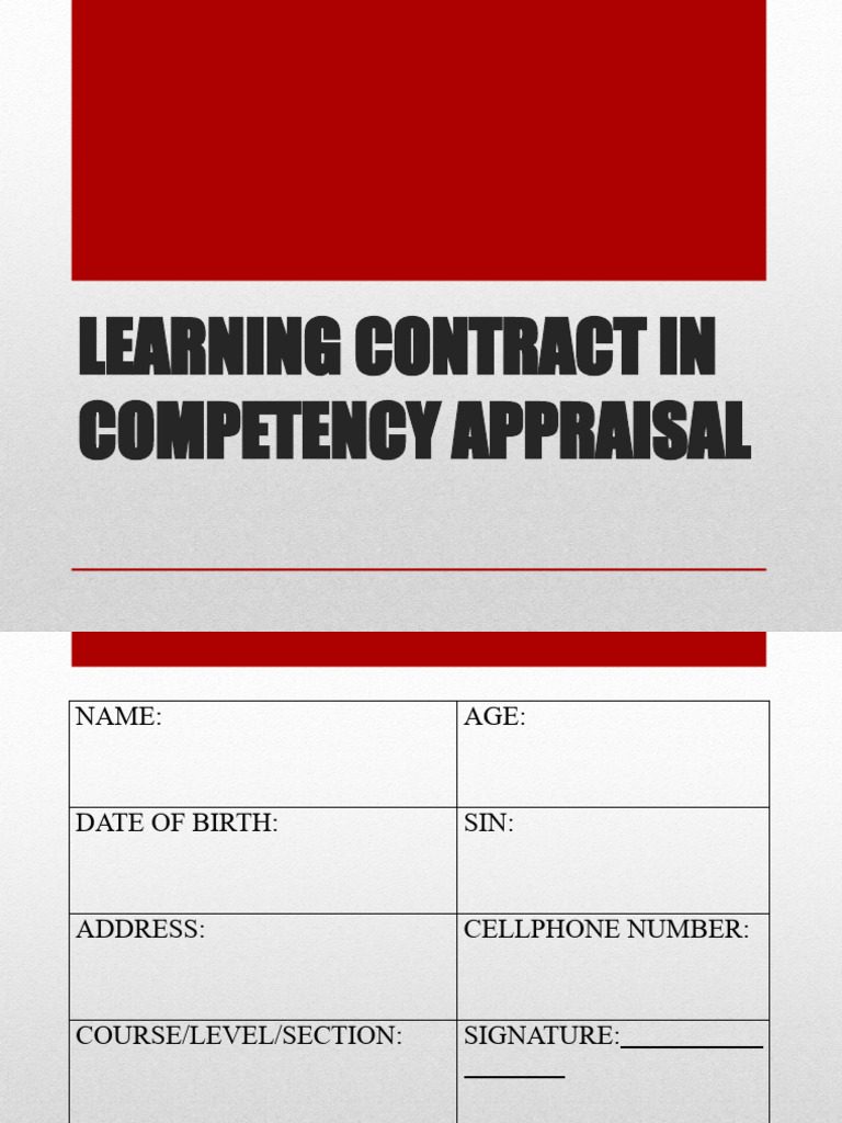 Learning Contract | PDF