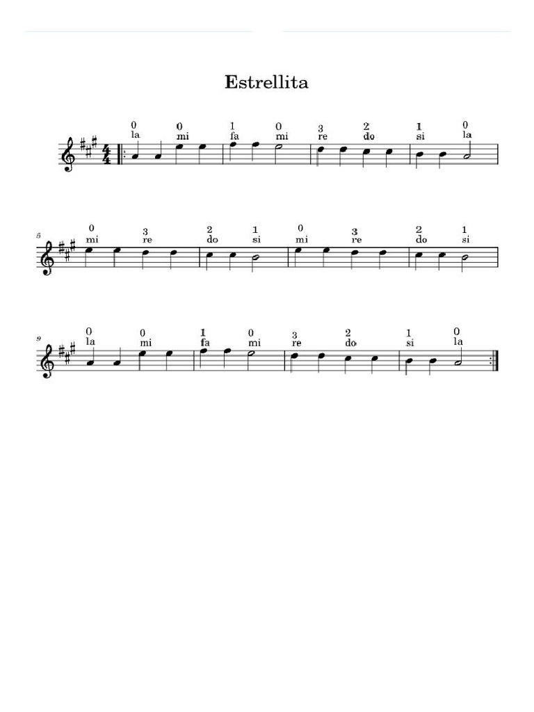 Partitura de Estrellita | PDF