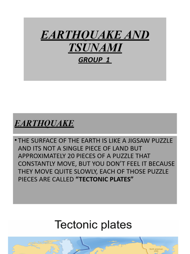 EARTHQUAKE AND TSUNAMI Presentation With Pics | PDF