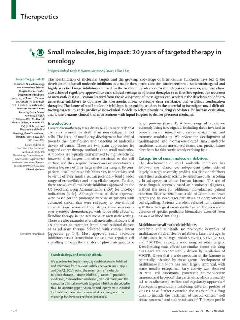 Small Molecules, Big Impact 20 Years of Targeted Therapy in | PDF ...