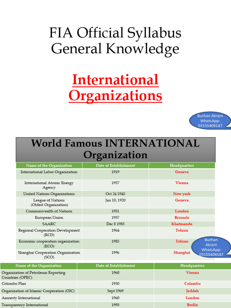 International Organizations Syllabus Guide | PDF | United Nations ...