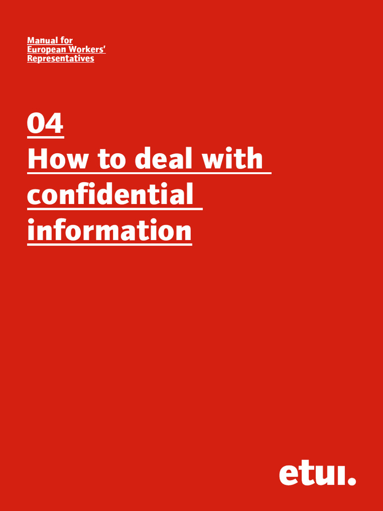 How To Deal With Confidential Information - 2021 - Web | PDF | Insider ...