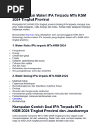 45 Contoh Soal KSM IPA Terpadu MTs | PDF