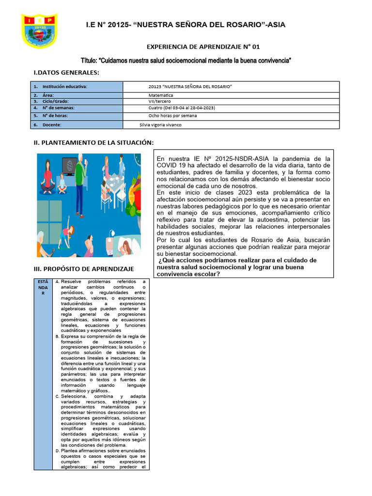 EDA 01-Matematica - 3 NSDR | PDF | Geometría | Ecuaciones