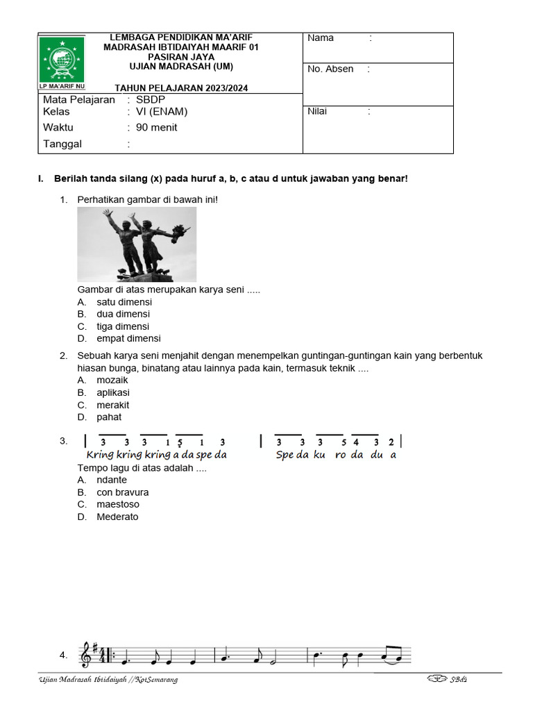SOAL UM SBDP Fix | PDF