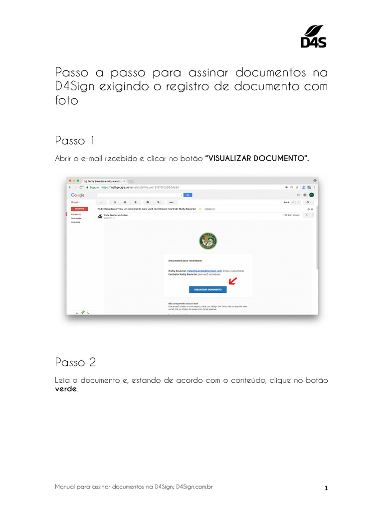 Passo A Passo para Assinar Documentos Na D4Sign Exigindo Documento Com Foto | PDF | Carreira e ...
