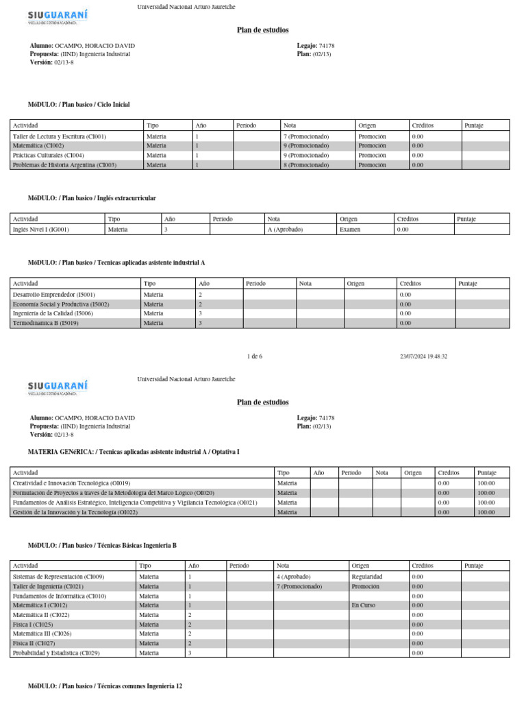 Plan Estudios | PDF | Ingeniería | Ingeniería Industrial