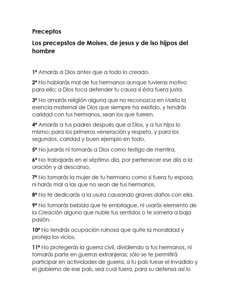 Preceptos | PDF | Creencia religiosa y doctrina