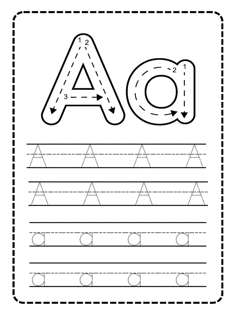 Hitam Putih Titik Lembar Kerja Menebalkan Huruf | PDF