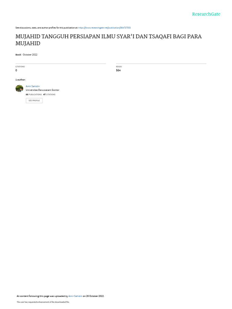 Mujahid Tangguh Persiapan Ilmu Syari Dan Tsaqafi | PDF