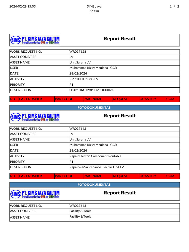 Work Request List | PDF