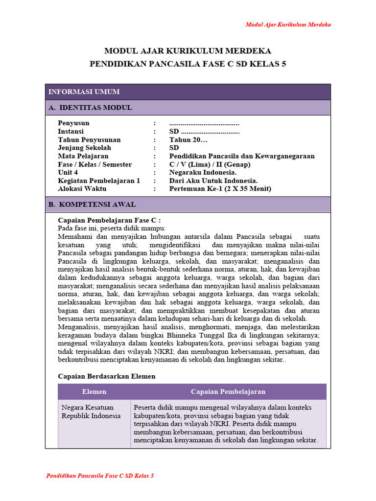 Modul Ajar Unit 4 | PDF