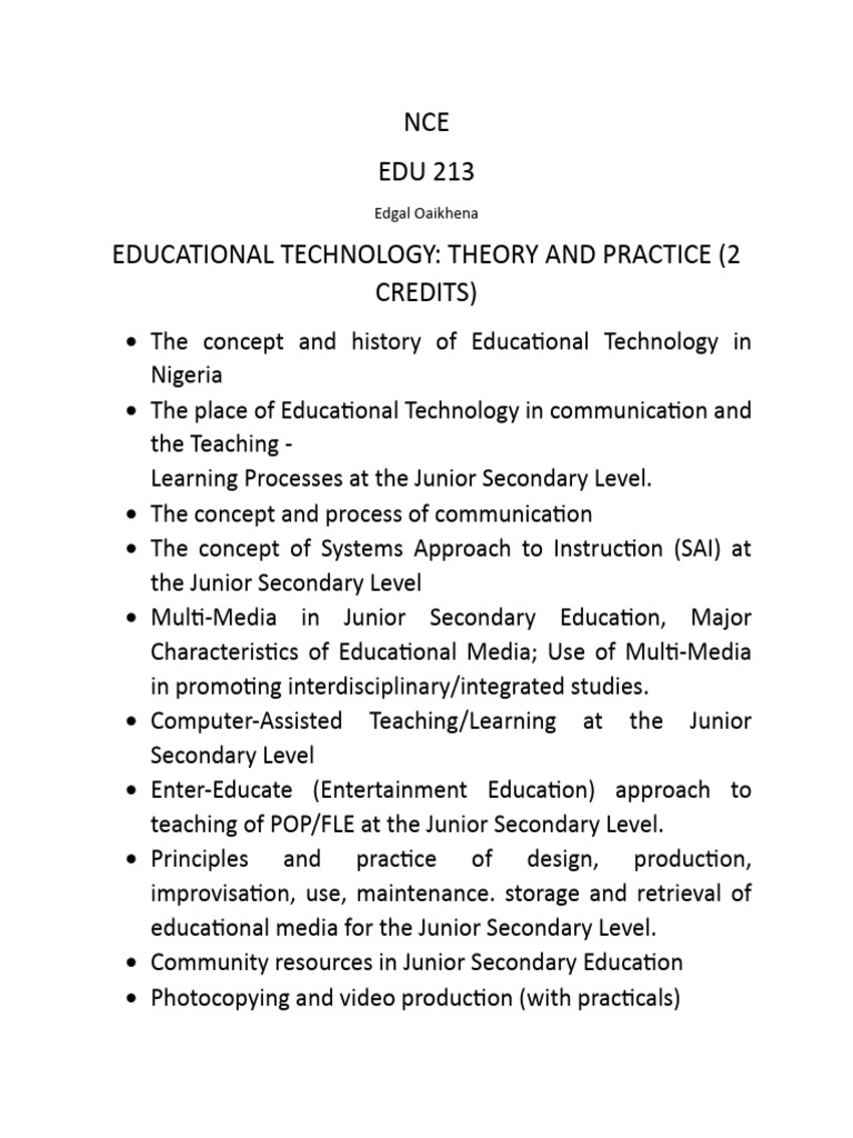Educational Technology 213 | PDF | Communication | Educational Technology