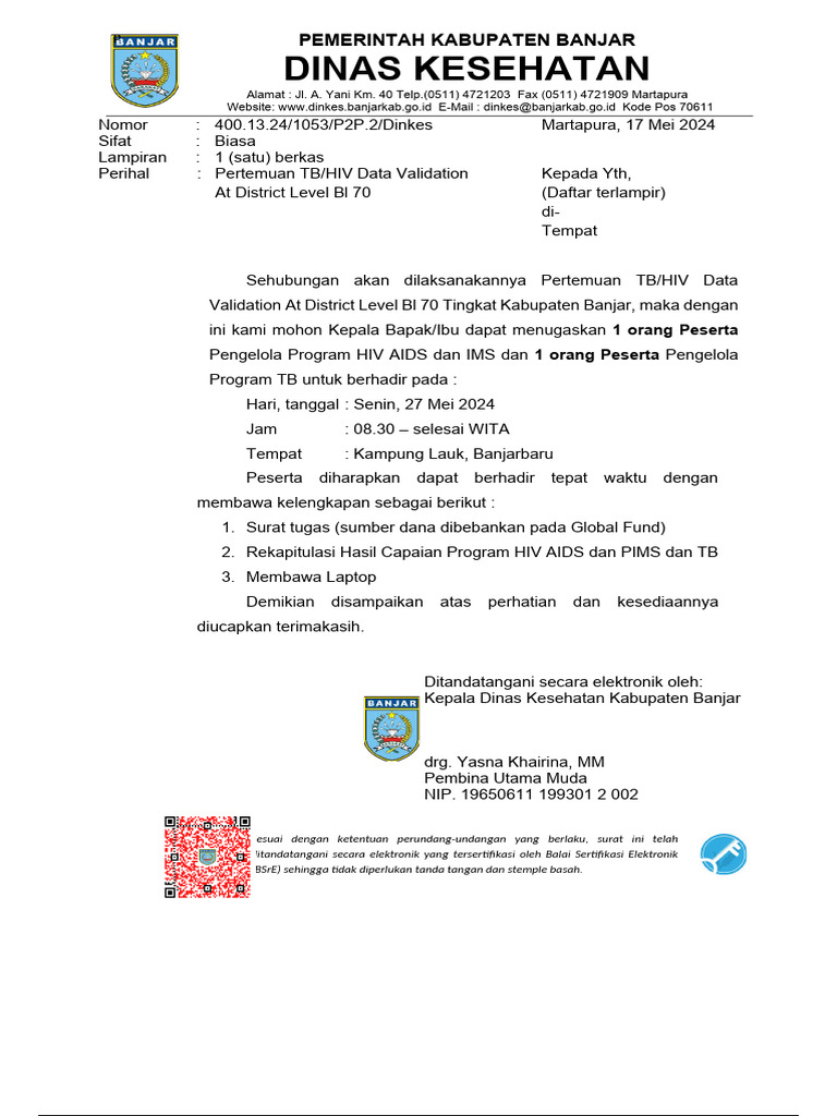 Pertemuan Validasi Data TB/HIV 2024 | PDF