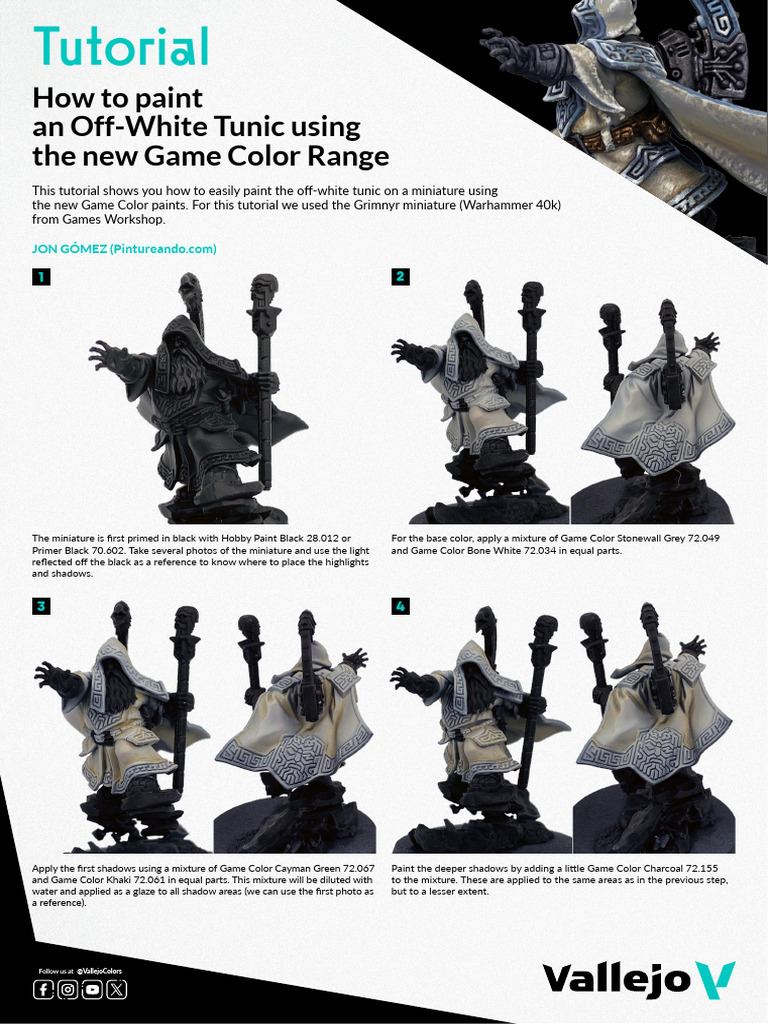Tutorial Vallejo How To Paint Offwhite Tunic Using Game Color Range EN ...
