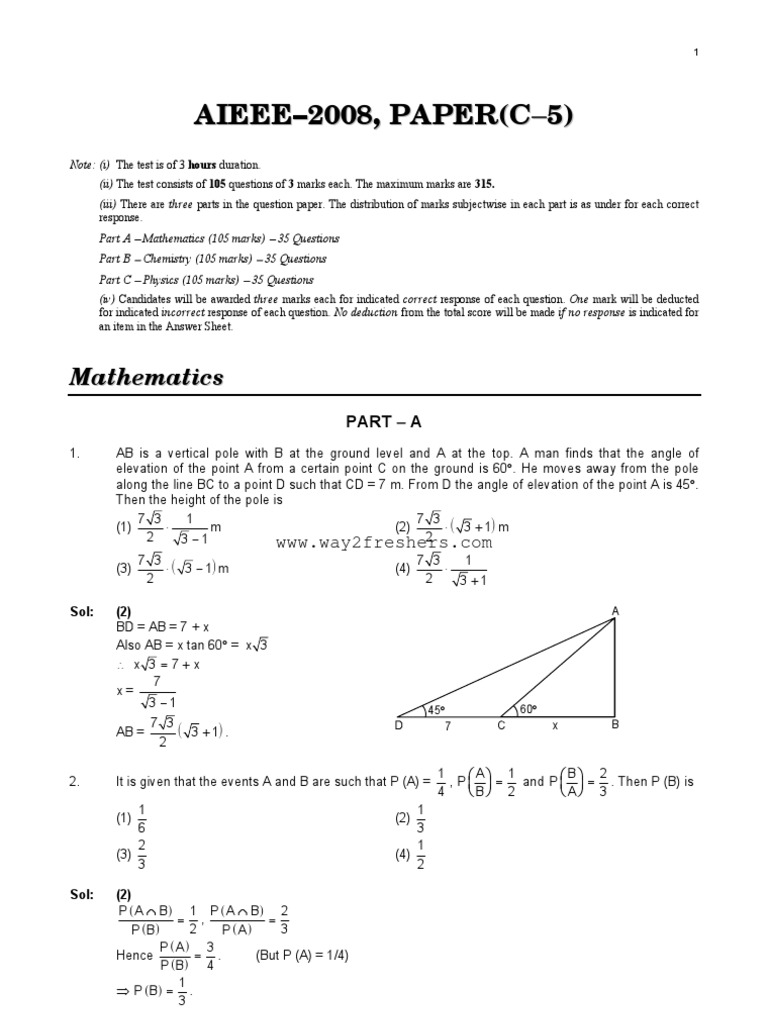 Aieee Paper 2008 | PDF | Capacitor | Chemistry