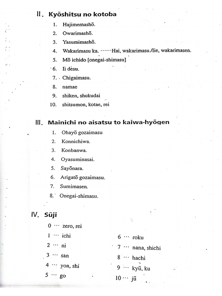 CH - 1 Renshu N5 | PDF