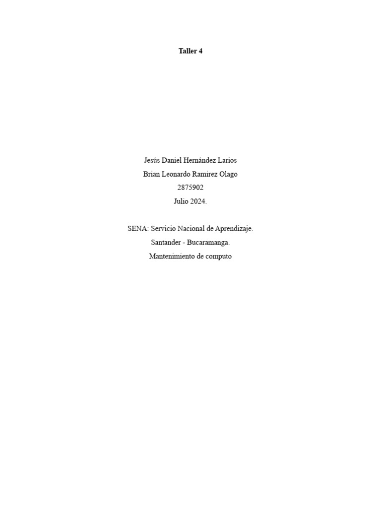 Taller 5 - Brian Ramirez Jesus Daniel | PDF | Hardware de la ...