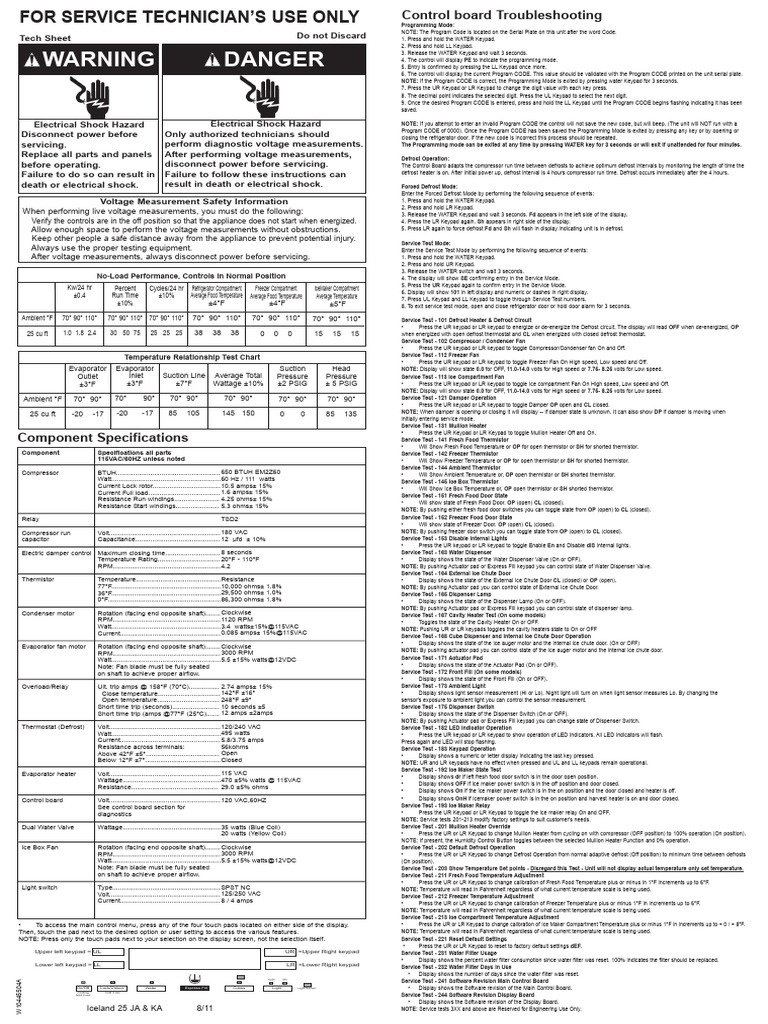 Ref Kitchen Aid_kfis25xvms9 | PDF | Refrigerator | Electrical Engineering