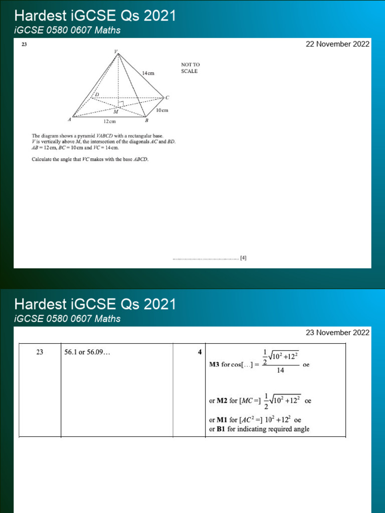 Toughest iGCSE Maths Questions 2021 | PDF | Technology & Engineering
