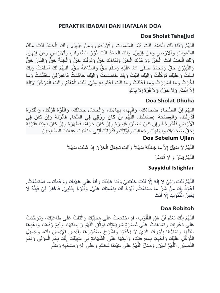 Doa Robitoh | PDF