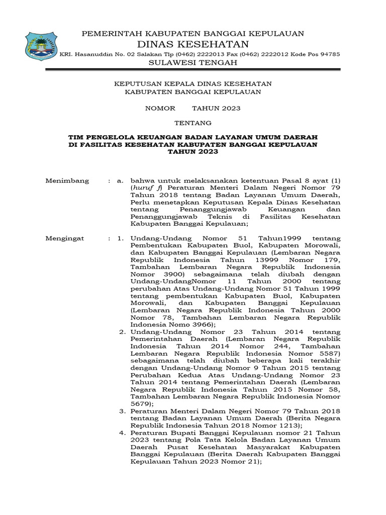 SK PJBT Keuangan | PDF