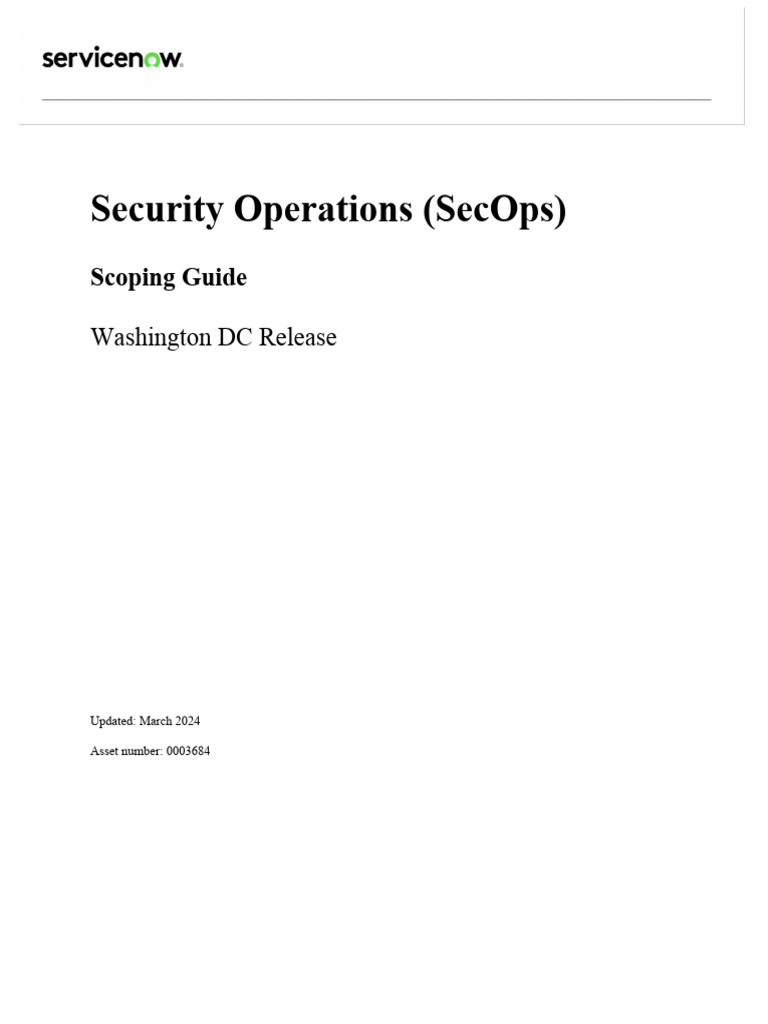 Secops Scoping Guide Washingtondc Pdf Vulnerability Computing 0486