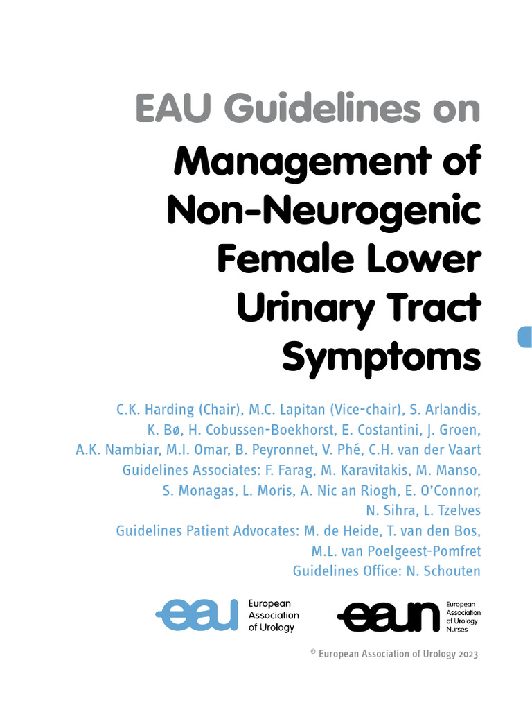 EAU Guidelines for Female LUTS Management | PDF | Urinary Incontinence ...