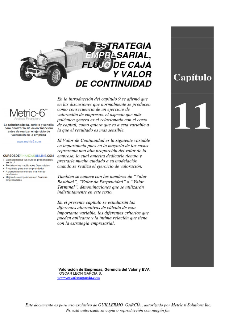 Capitulo - 11 - Estrtegia Empresarial, Flujo de Caja y Valor de Continuidad | PDF | Business ...