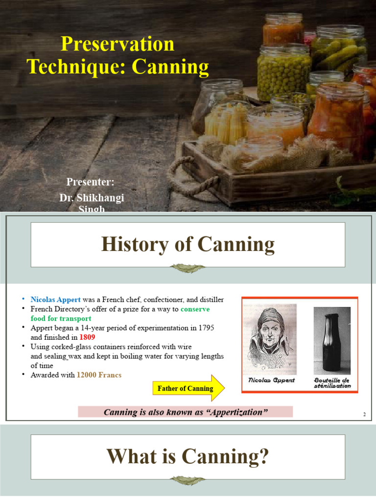 Canning Process and Techniques | PDF | Canning | Food Preservation