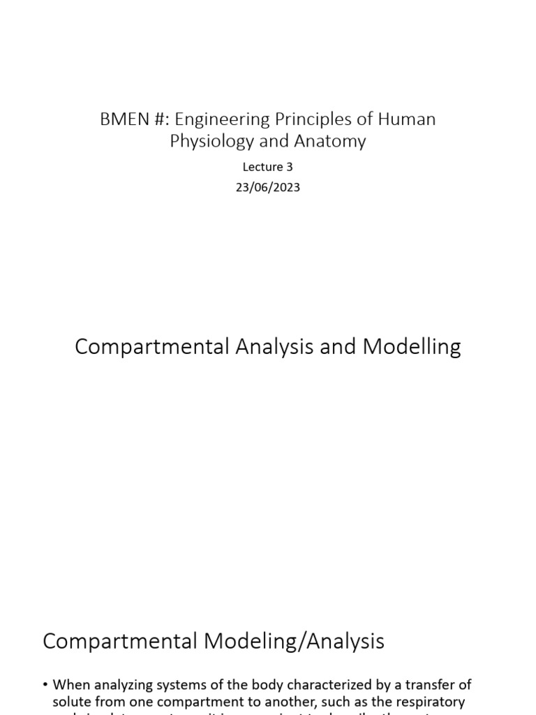 Lecture 3 - Compartmental Analysis | PDF | Diffusion | Equations