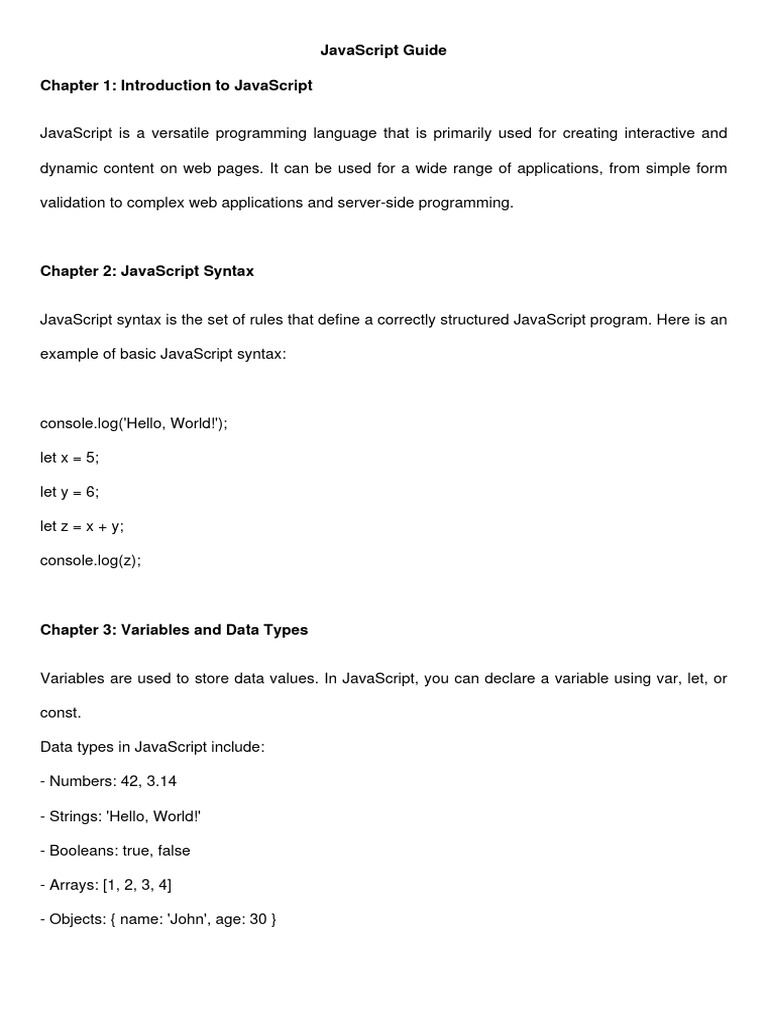 Javascript Guide Pdf Java Script Object Oriented Programming 7248