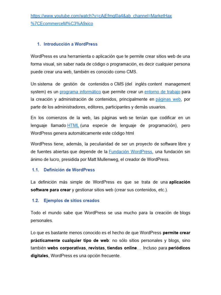 Pasos para Aprender WordPress | PDF | Word Press | Blog