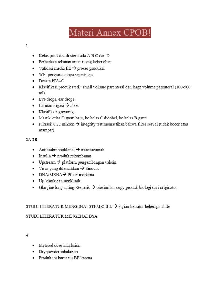 Materi Annex CPOB | PDF | Pengembangan Diri | Kesehatan Holistik