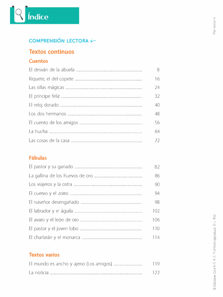 Plan Lector 4 | PDF