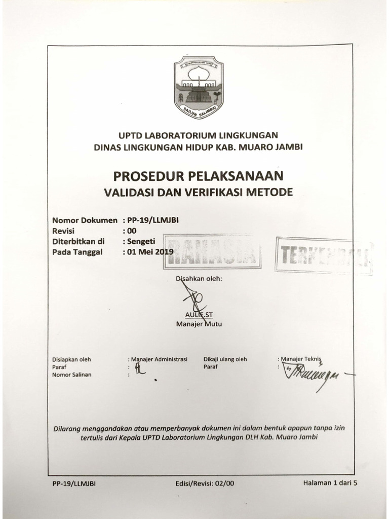 Pemilihan, Verifikasi Dan Validasi Metode Uji | PDF