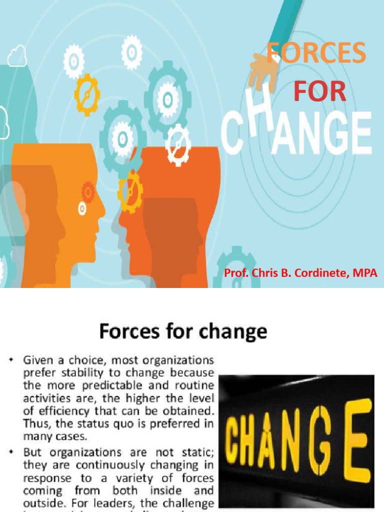 Forces For Change C.Cordinete 1 | PDF | Market (Economics) | Policy