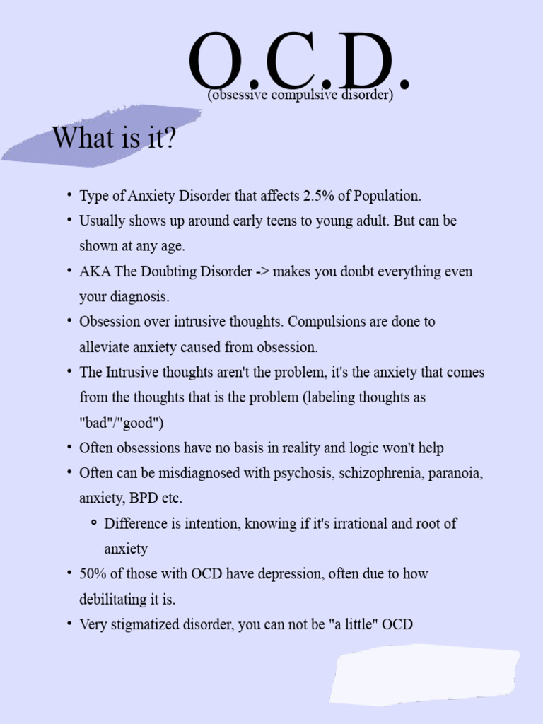 Understanding Obsessive Compulsive Disorder | PDF | Self-Improvement