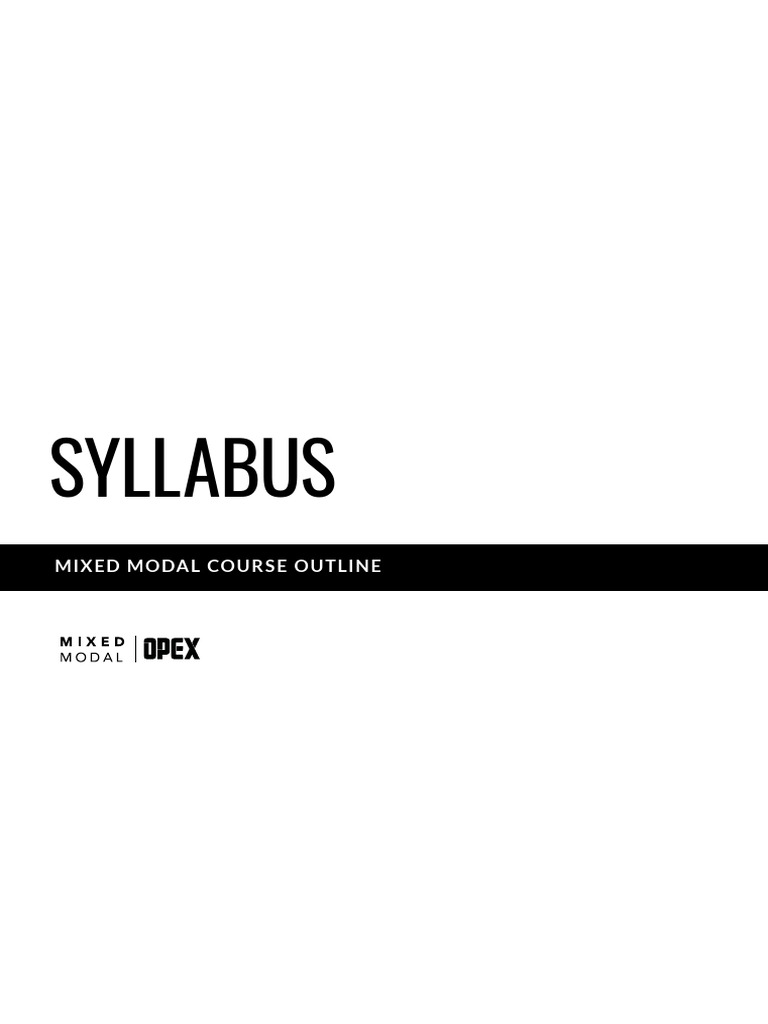 Mixed Modal Syllabus | PDF | Strength Training | Weight Training