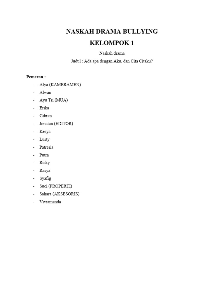 Naskah Drama Bullying | PDF