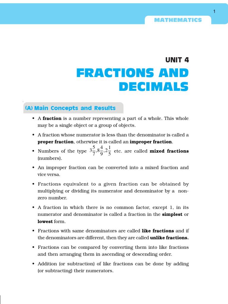 fraction-and-decimal | PDF | Mathematical Notation | Elementary Mathematics