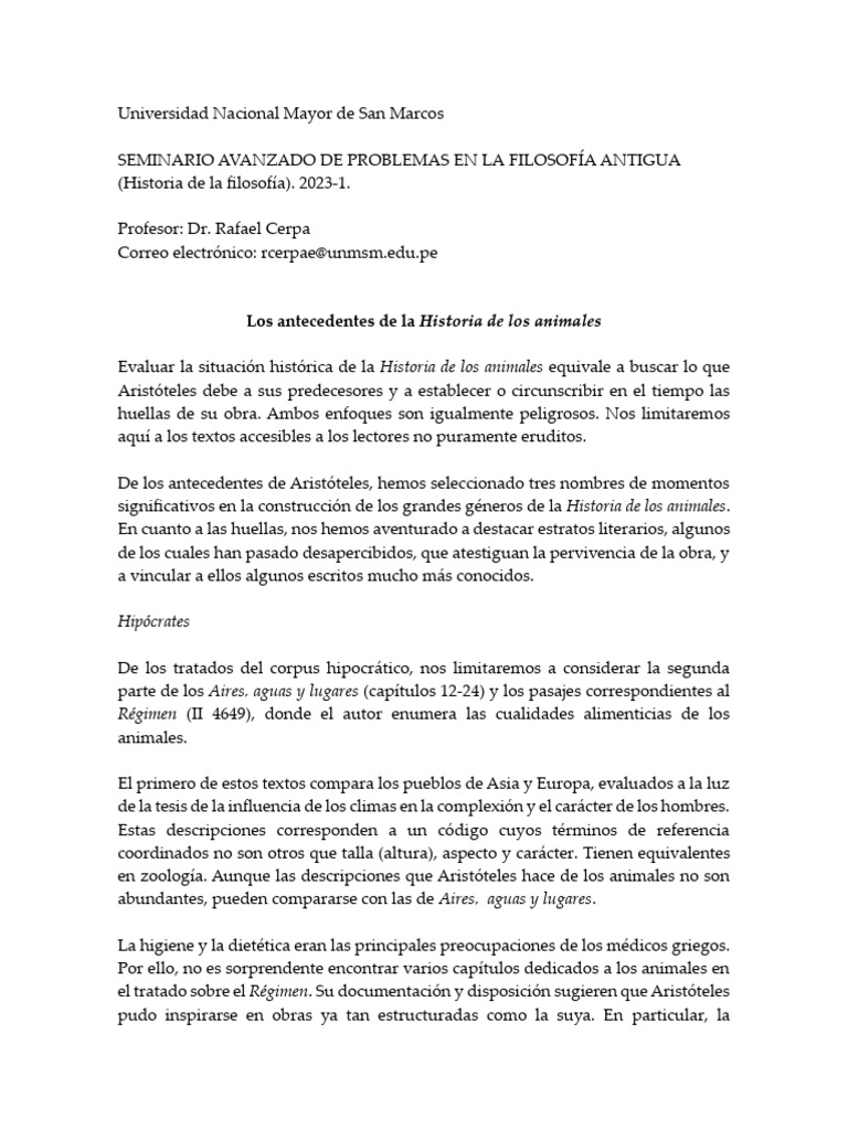 Seminario Avanzado Problemas de La Filosofía Antigua CERPA ESTREMADOYRO ... Seminario Avanzado Problemas de La Filosofía Antigua CERPA ESTREMADOYRO ...