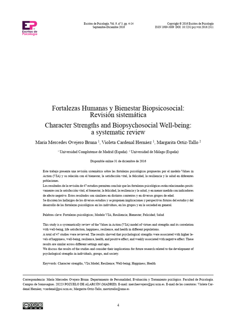 Fortalezas Humanas ... | PDF | Virtud | Psicologia POSITIVA