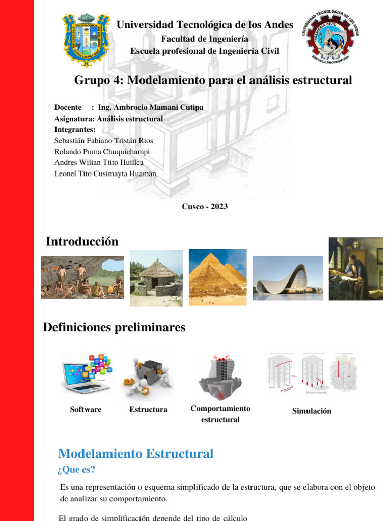 Modelamiento para El Analisis Estructural | PDF | Rigidez | Análisis estructural